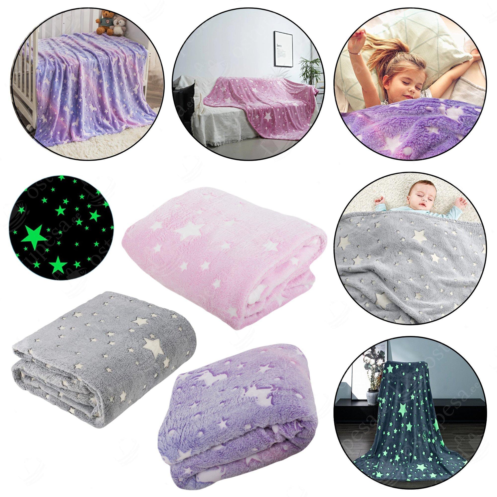 Pleed lastele, pimedas helendav, 150 x 180 cm - Ostupesa