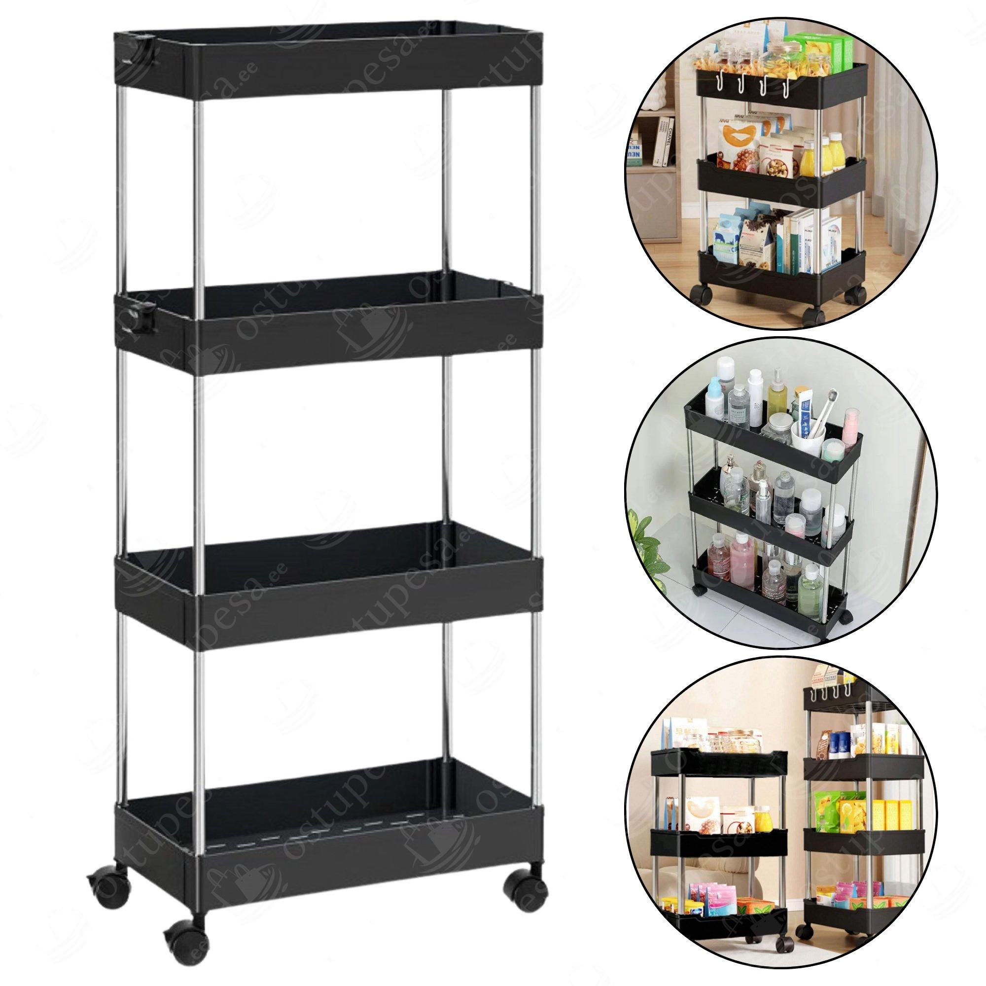 4-korruseline riiul, ratastega - Ostupesa