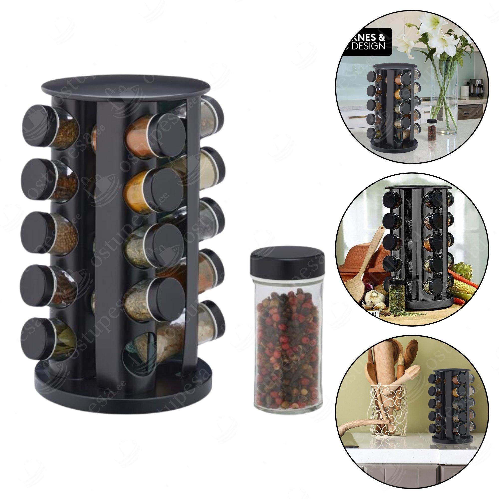 Pöörlev maitseainete riiul 20 klaaspurgiga - Ostupesa