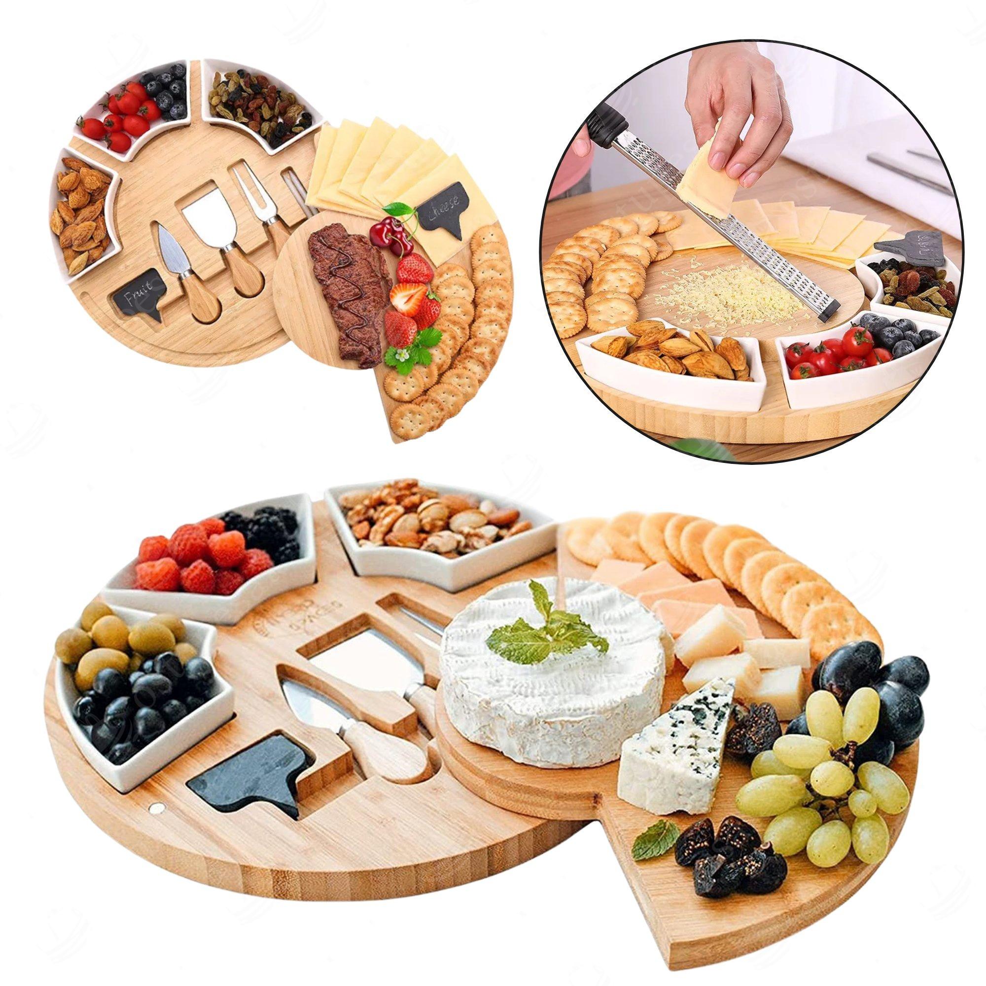 7-osaline puidust serveerimisalus juustule ja suupistetele, 33 cm ...